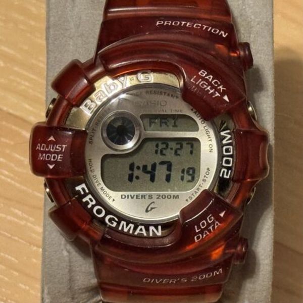 Casio G-Shock Baby-G Frogman BGW-100WC Red Custom Digital Dive Watch BGW 100 | WatchCharts ...
