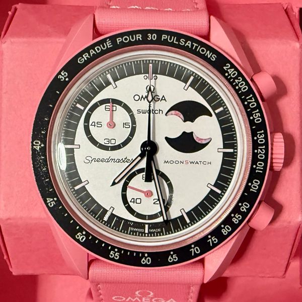 OMEGA x Swatch Bioceramic MoonSwatch MISSION TO THE PINK MOONPHASE ...