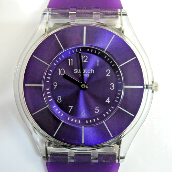Rare 2010 Swatch Skin Watch SFK365 "Purple Classiness", New Renata Batt ...