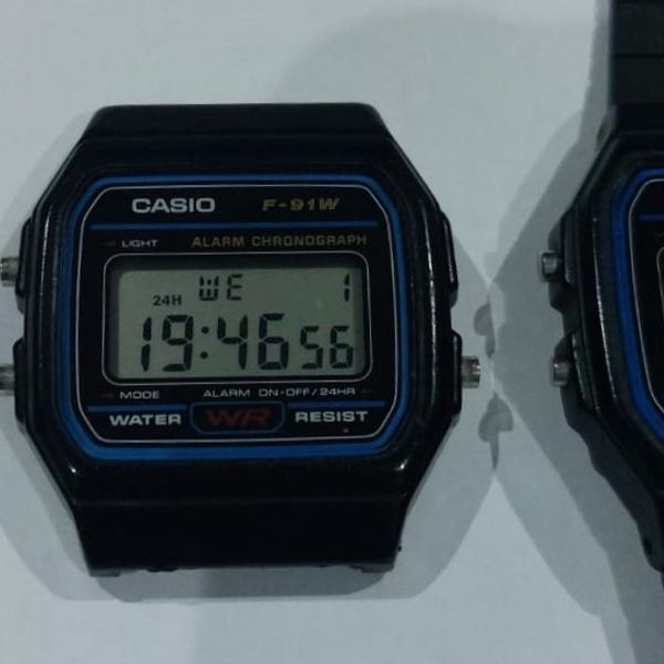 3 Casio Square Watches Alarm Chronograph Light F-91W F91W | WatchCharts ...