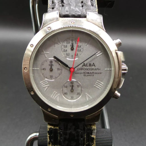 Alba by Seiko Chronograph V655-X002 All Original WR100M Mens Quartz ...