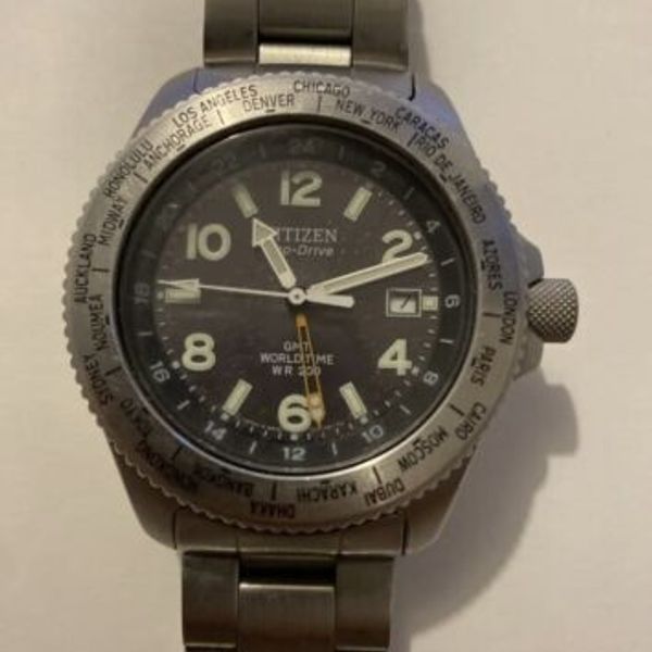 Citizen Eco-Drive GMT Promaster World Time WR 200 Mens Watch B876 ...