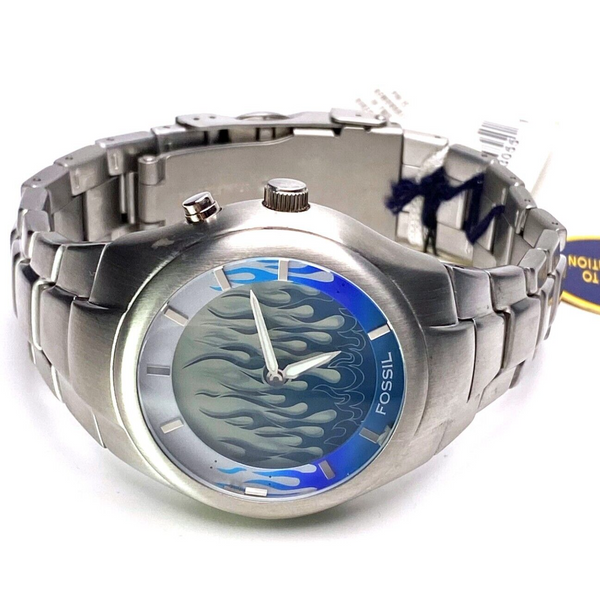 FOSSIL BIG TIC BLUE FLAME JR8222 MEN'S ANIMATED DIAL 5ATM STEEL BAND~NWTD ~ READ | WatchCharts ...