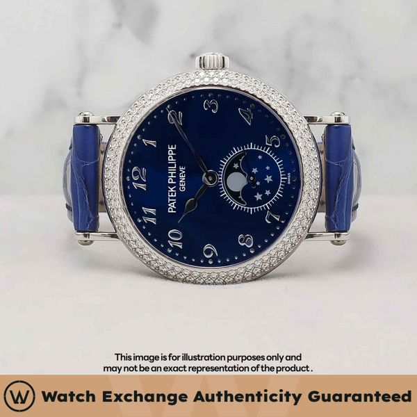 Mint Patek Philippe Complications Moonphase Leather 7121/200G-001 Blue ...