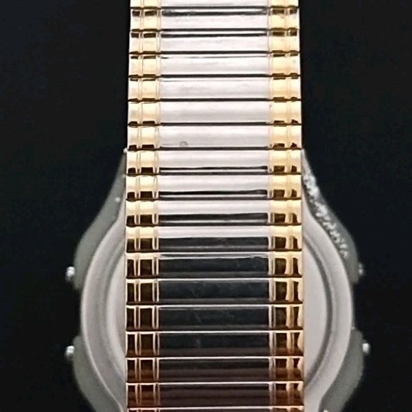 Vtg Timex Indiglo 555 18mm Lug Digital Watch Alarm stop Watch Silver ...