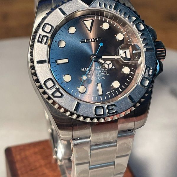 SEIKO YACHTMASTER MOD Rhodium Dial Silver Bezel Steel Watch ...