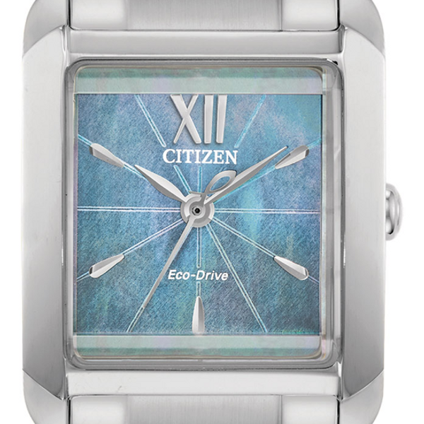 CITIZEN Bianca Stainless L case w/Light Blue MOP Dial Beveled Sapphire ...