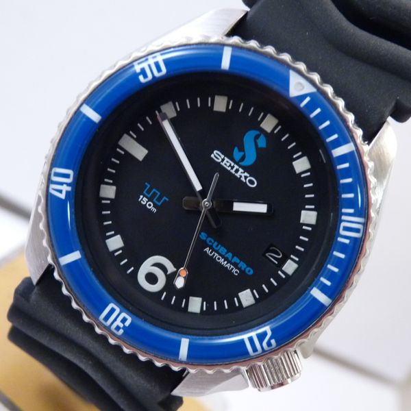 Seiko Ceramic ScubaPro 150 Black Blue Automatic Scuba Divers Date Watch ...