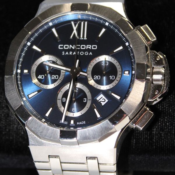 Concord Saratoga Chronograph Automatic Watch Blue Dial 02.6.14.1170 ...