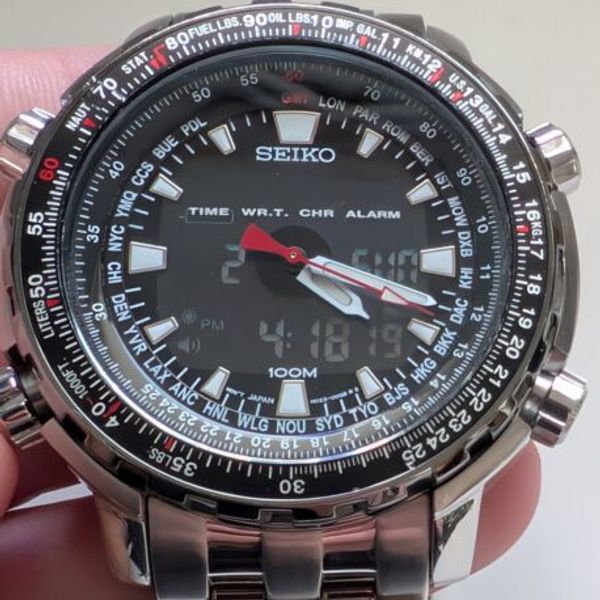 Rare SEIKO WORLDTIME ALARM CHRONOGRAPH - SEIKO SNJ017P1 Vintage Sports ...