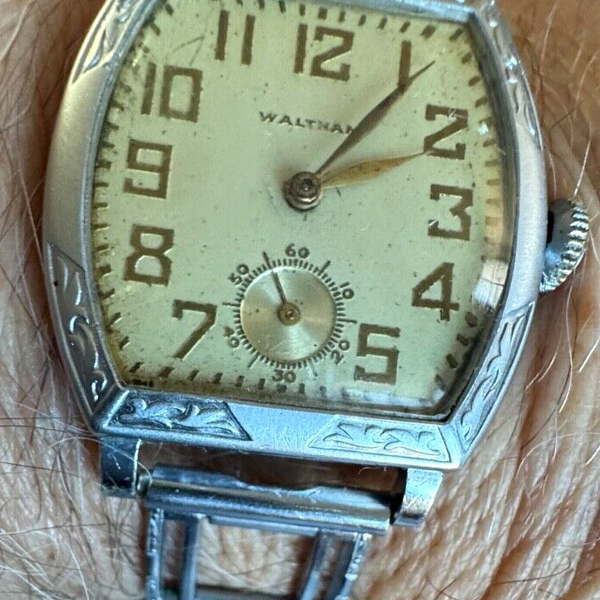 RARE ULTRA ART DECO WALTHAM SS 1920s WATCH RUNS RARE UNIQUE LARGE ...