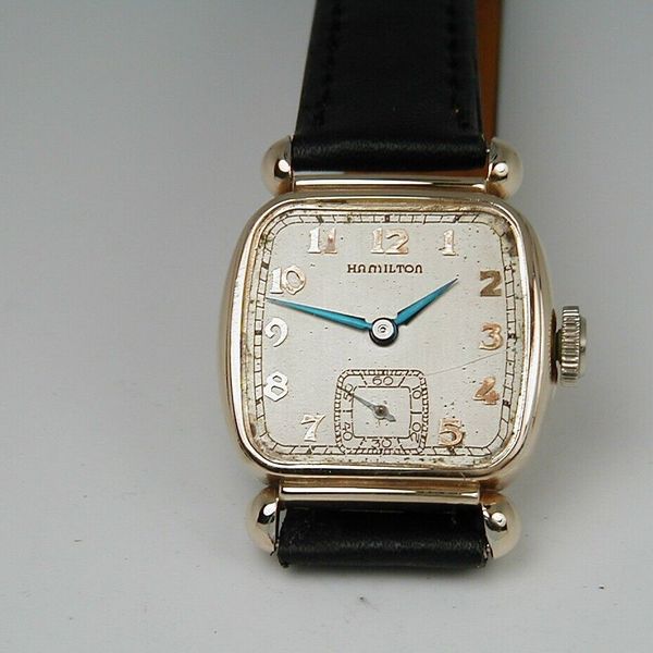 HAMILTON GOLD FILLED CASE CRAB STYLE LUGS MANUAL WIND AND WELL SERVCIED ...