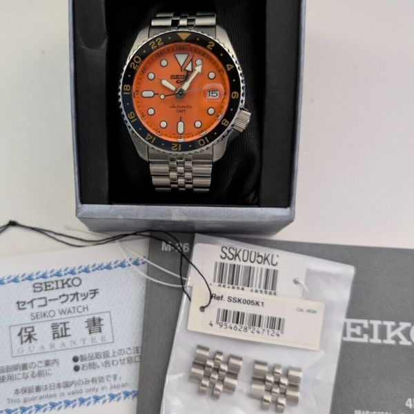 SEIKO 5 GMT SSK005 SKX STYLE ORANGE 42.5mm/Ships USA/LOW PRICE AWESOME ...