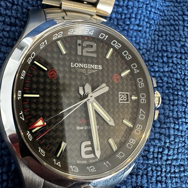 Longines VHP Conquest Carbon Fiber Dial Quartz 41mm Watch | WatchCharts ...