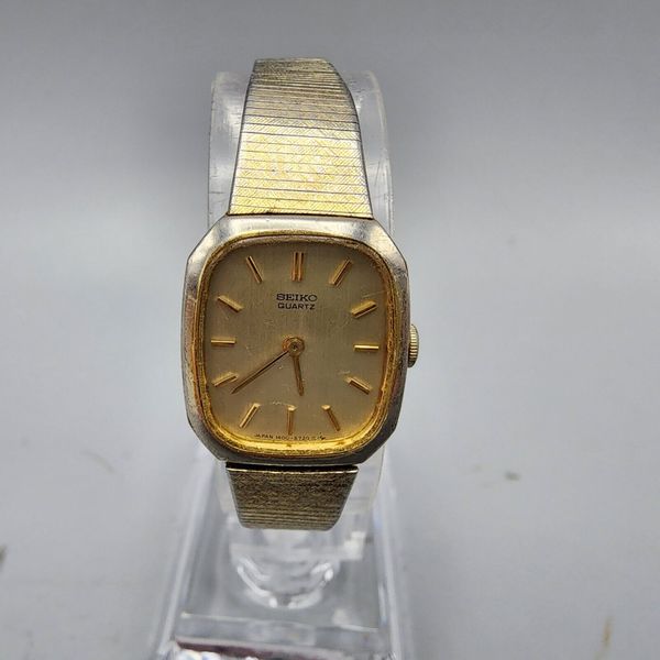 Vintage Seiko Watch Women Gold Tone Gold Dial Octagon 1400-8140 New Battery | WatchCharts ...
