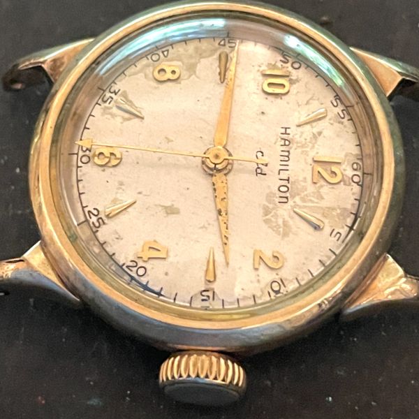 Vintage 1950's Hamilton CLD Men's Watch Running Ticks 29mm Gold Case ...