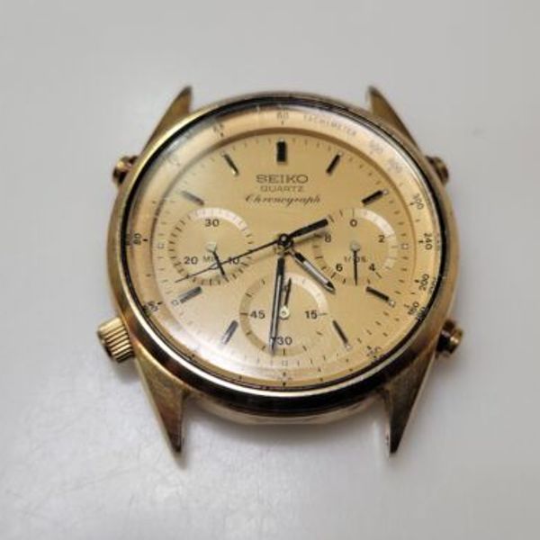 Vintage Seiko Mens Quartz Chronograph Wristwatch 7A28-7029 Gold Tone New Battery | WatchCharts ...