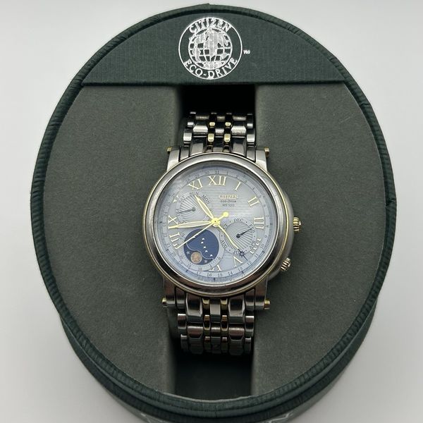 Citizen Men's Caliber 8651 Moon Phase Two Tone WR 100 Eco-Drive Watch ...