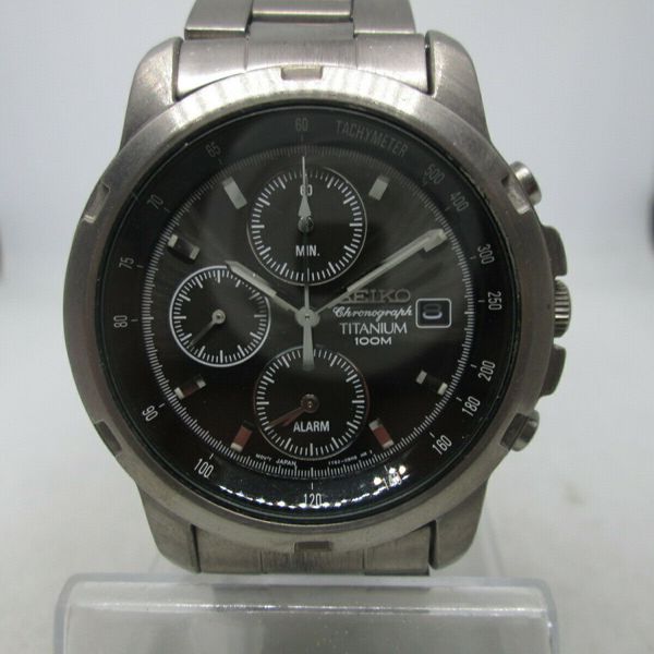 SEIKO 100M 7T62-0BE0 ALARM DATE CHRONOGRAPH TITANIUM QUARTZ MENS WATCH | WatchCharts Marketplace