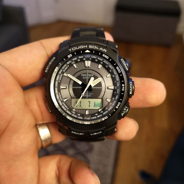 FS: Casio ProTrek Titanium Solar Atomic Triple Sensor prw5100yt-1 | WatchCharts Marketplace