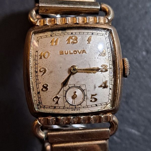 Vintage BULOVA L3 Mens 10K RGP Sub Dial Tank Mechanical Watch Project ...