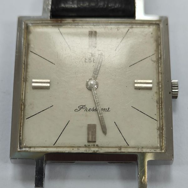 Ebel President Square Steel Dress Watch Serviced Original Dial ...