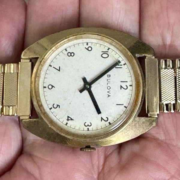 VINTAGE 1973 [N3] Menâ s BULOVA Time Only Dress Watch - NOT RUNNING ...