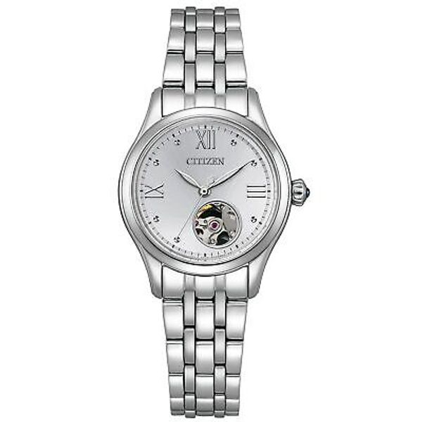 Citizen Collection PR1040-88A Silver Dial Open Heart Mechanical Watch ...