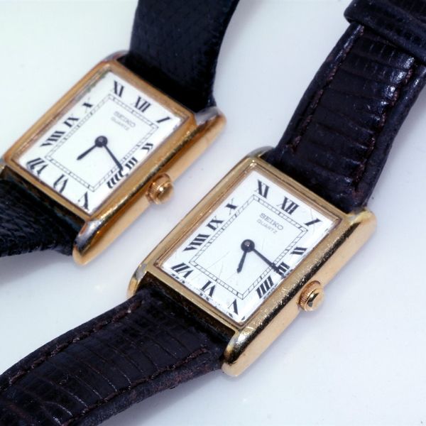 2pc Vtg Seiko Ladies Tank Style Wristwatch Watch | WatchCharts Marketplace
