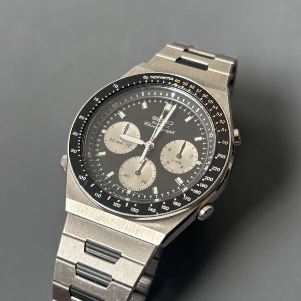 Vintage Seiko 7A28-7039 SQ Quartz Chronograph Reverse Panda Watch ...