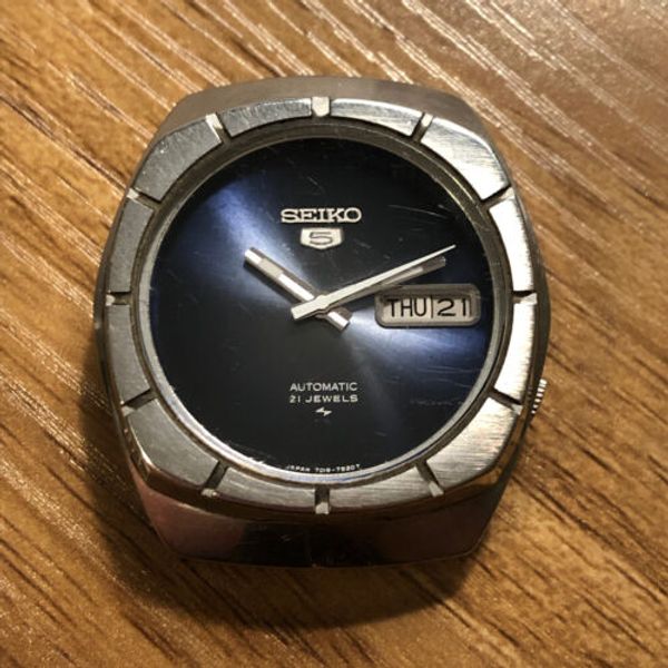 Vintage Seiko 5 Mens Watch 7019-7370 Automatic Day/Date Blue Dial. Keeps Time | WatchCharts ...