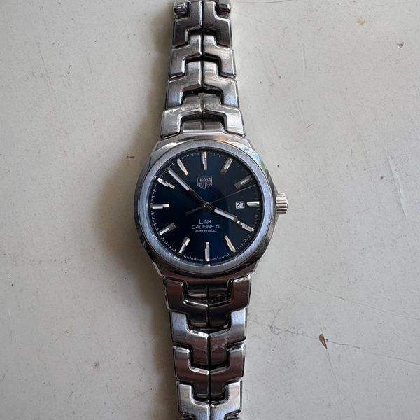TAG Heuer Link Calibre 5 Blue â ¢ Excellent â ¢ Box & Receipt - WBC2112 ...