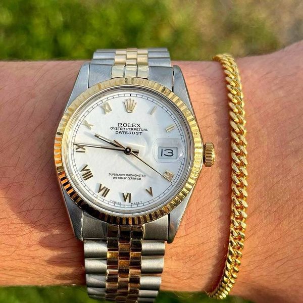 Rolex Datejust 36mm 18k yellow gold & Stainless steel 16013 ...