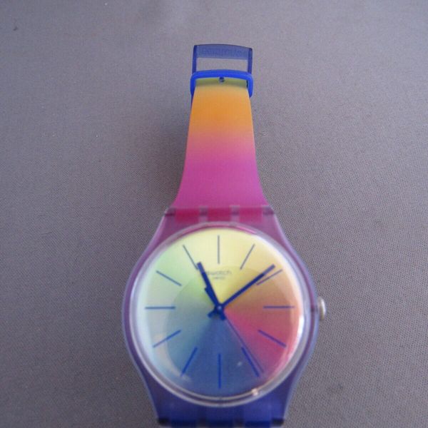 SWATCH RAINBOW COLORED SPORTS BAND WRISTWATCH WORKING | WatchCharts ...