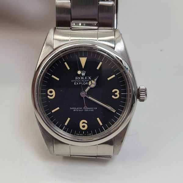 Rolex Explorer 36 mm Steel Automatic Black Watch 1018 Circa 1966 ...