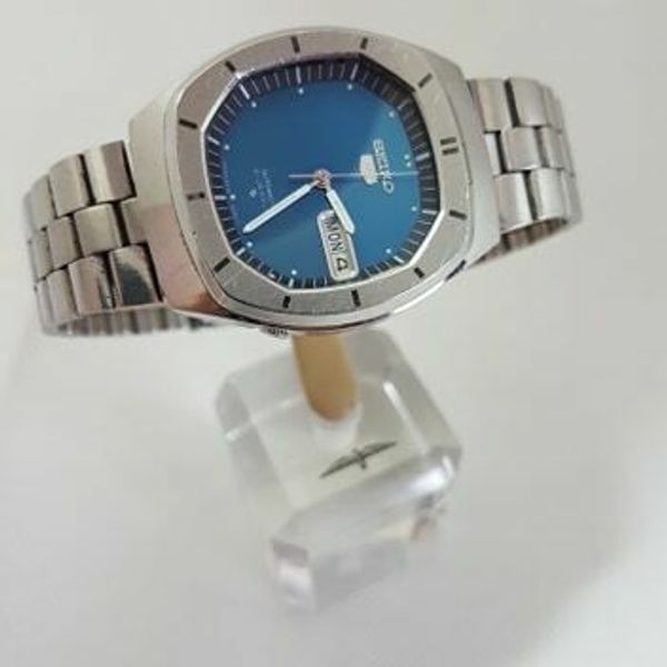 Vintage Seiko 5 Automatic 21 Jewels 6319-5070 Rare Octagon Blue Dial ...