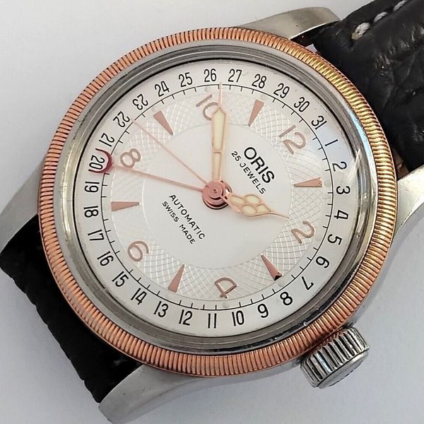 25 JEWELS SWISS MADE ORIS CALENDAR MEN'S AUTOMATIC WATCH ...