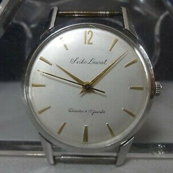 Vintage 1960 SEIKO mechanical watch [Seiko Laurel] 17 Jewels Diashock ...