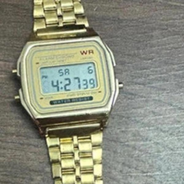 Casio F-91W Style Watch - Gold Metal Band | WatchCharts Marketplace