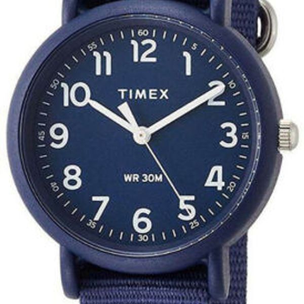 Timex Women's Weekender Quartz Blue Plastic/Nylon Watch TW2R41000 ...