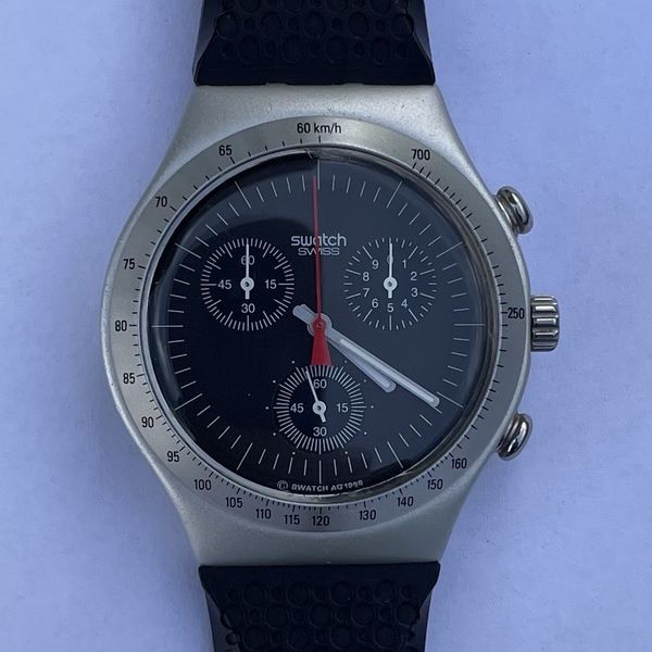 Swatch Chrono Irony-Time Cut Too YCS 1005 Dial Black | WatchCharts ...
