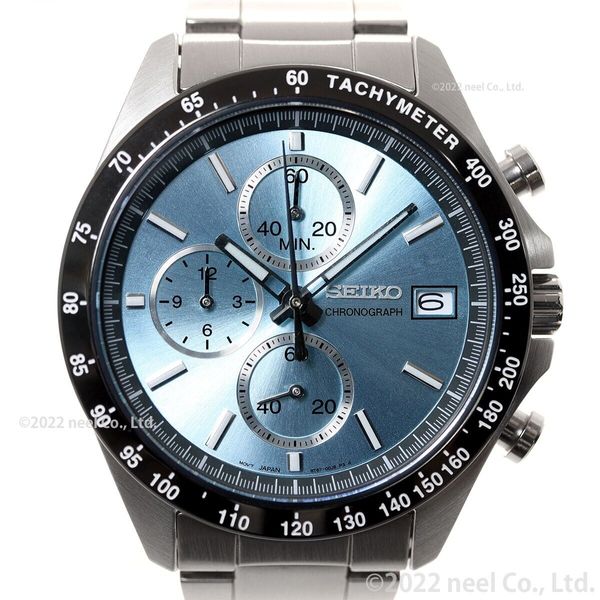 SEIKO Spirit SBTR029 Light Blue Stainless Chronograph Men`s Watch New ...