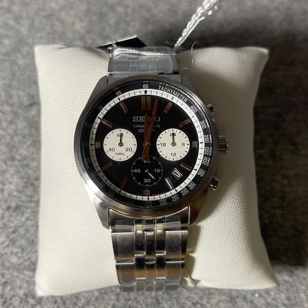 Seiko Chronograph Quartz Men's Watch SSB429P1 Black Dial Stainless Steel 41mm | WatchCharts ...