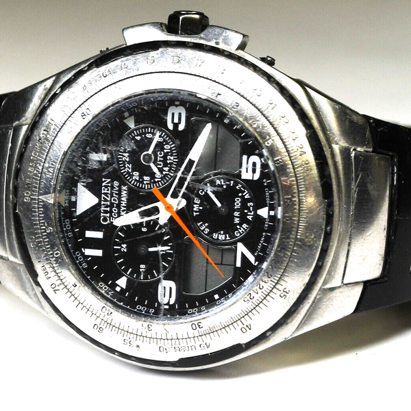 Men's Citizen Echo Drive C651 S019109 Skyhawk Digital 44mm Stainless ...
