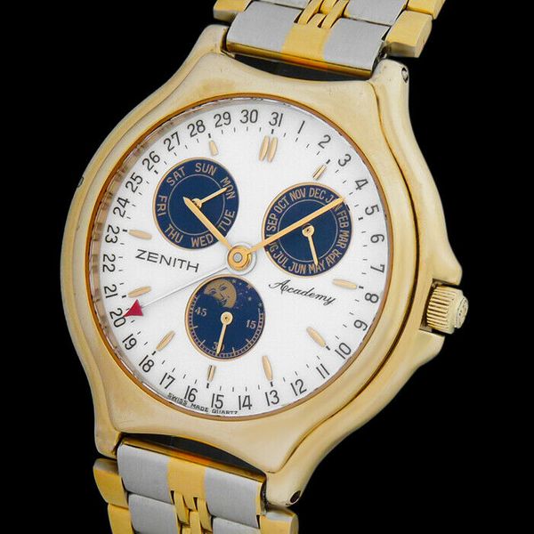 ZENITH ACADEMY MONDPHASE TRIPLE-CALENDAR POINTER-DATE 18K/750er GOLD ...