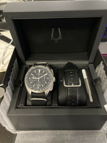 Bulova 96B251 Moon Apollo Lunar Pilot Special Edition Men Watch - Black ...