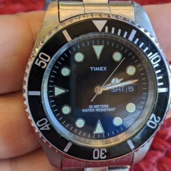 Timex Diver Watch Submariner Style All Stainless Steel Estate 1990's ...