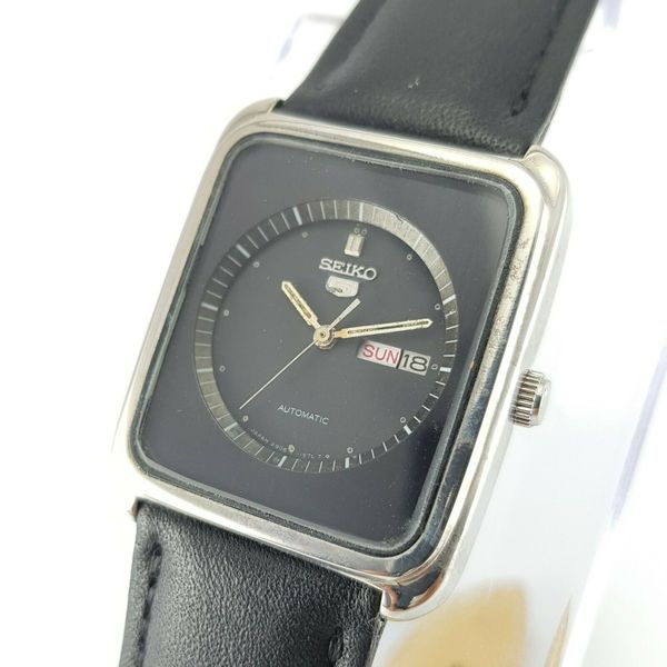 SEIKO TIME CORP. AUTOMATIC 17 J 2906A BLACK MATT DAY DATE DIAL VINTAGE ...