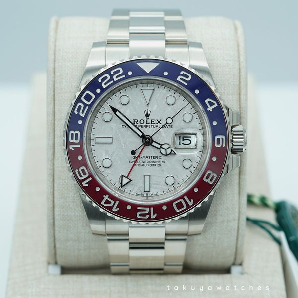 FSOT:BNIB Rolex 126719BLRO GMT MASTER 2 WHITE GOLD PEPSI METEORITE DIAL ...