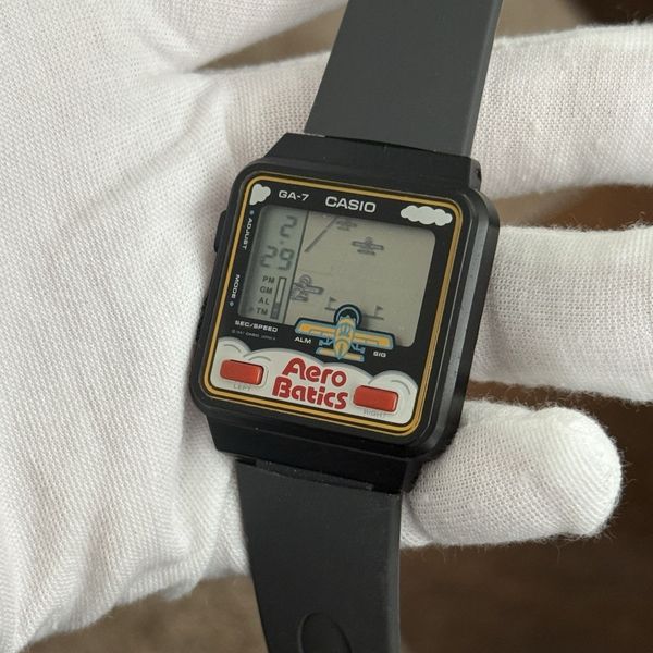 Rare Vintage Casio Digital Game Watch GA-7 Aero Batics Module 688 1980s ...
